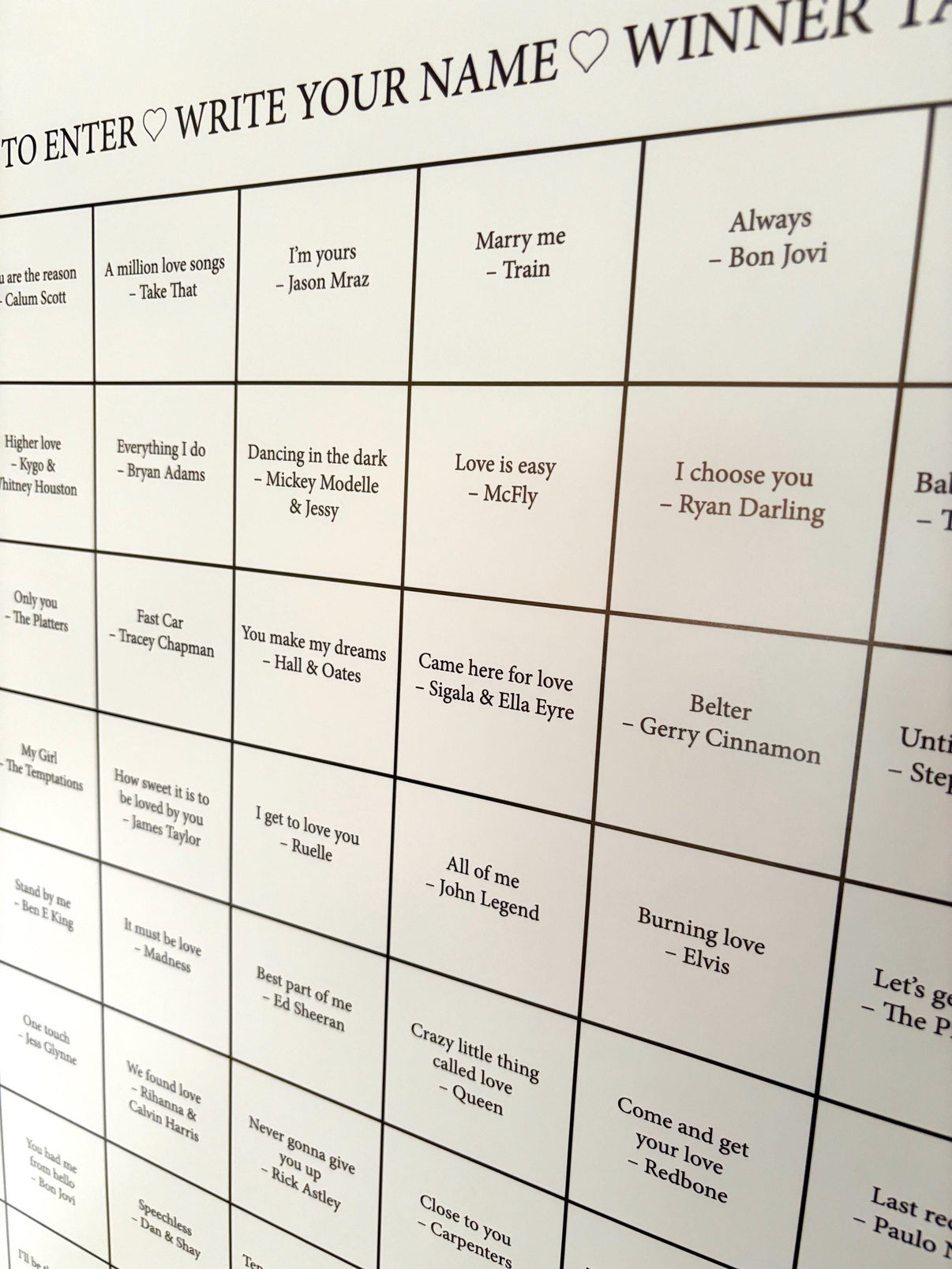 Personalised First Dance Wedding Sweepstake *Digital Download* – THEIA ...