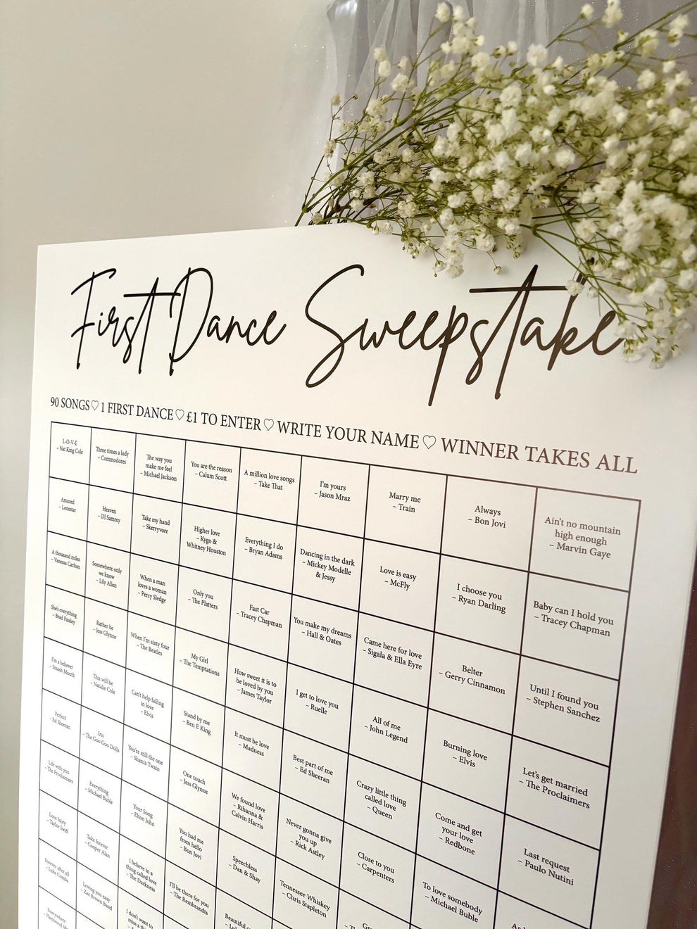 Personalised First Dance Wedding Sweepstake *Digital Download* – THEIA ...