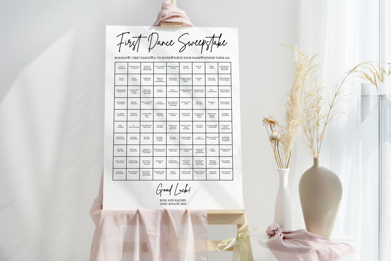 Personalised First Dance Wedding Sweepstake *Digital Download* – THEIA ...